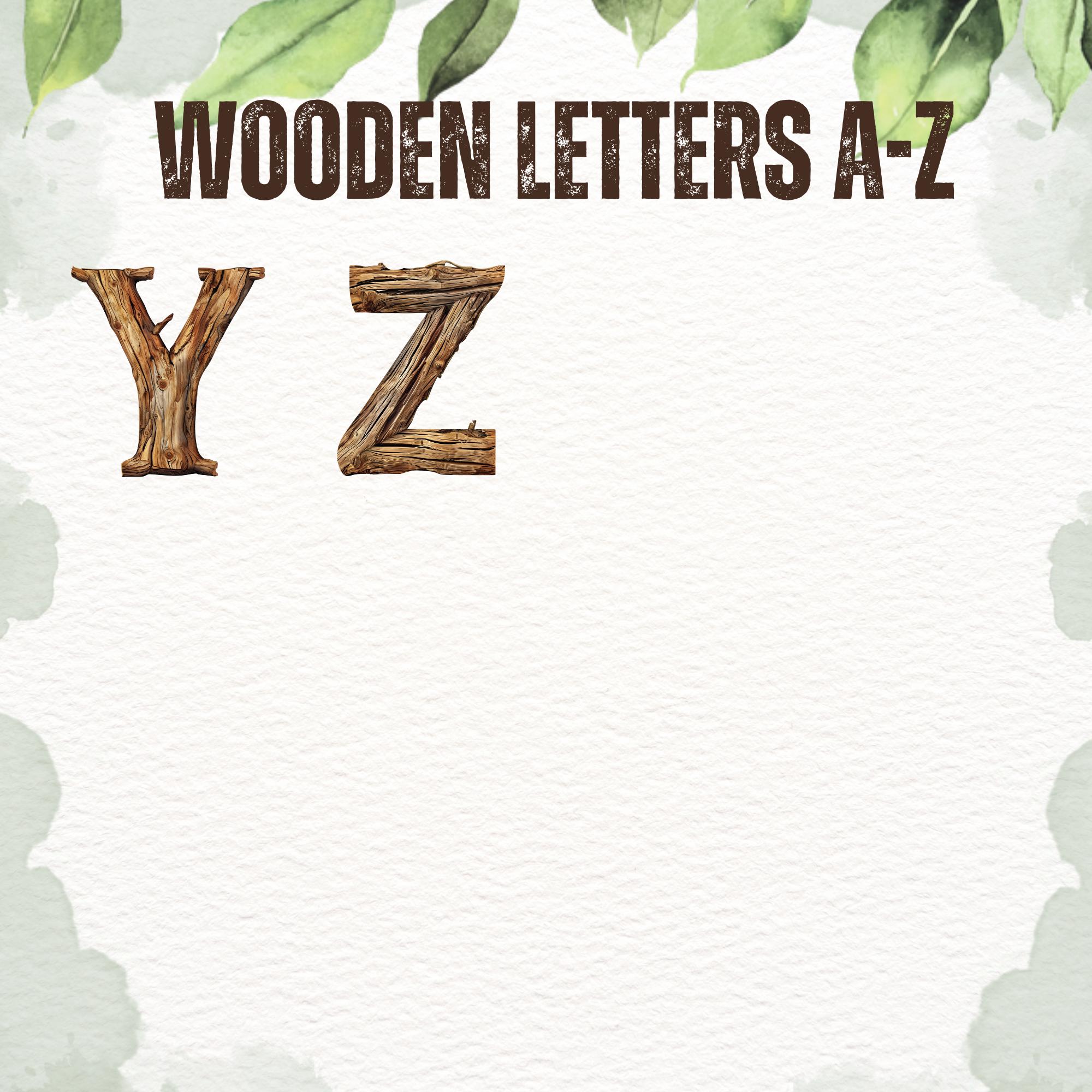 Wooden Letters Clipart, Rustic Letters, 36 PNG, Rustic Alphabet, Wooden ...