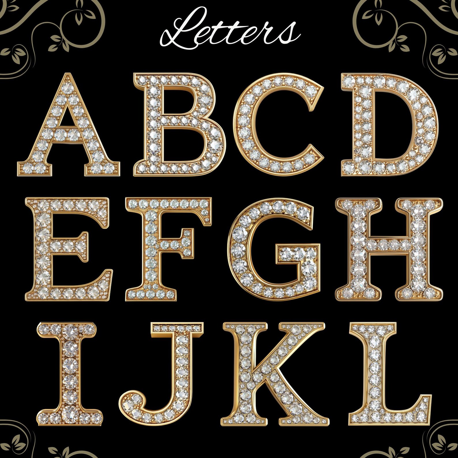Gold Diamond Letters 36 PNG Clipart, Wedding Alphabet, Luxury Font, Golden Letter, Elegant ...