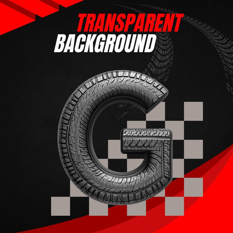 Tires Letters Clipart 36 PNG, Tire Text Style, Automotive Letters, Car ...