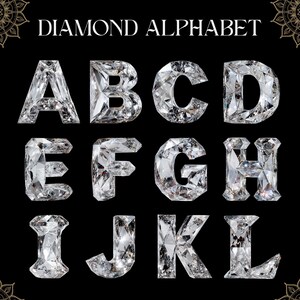 Diamond Alphabet PNG, Crystal Letters & Numbers, Luxury Sparkle Font ...