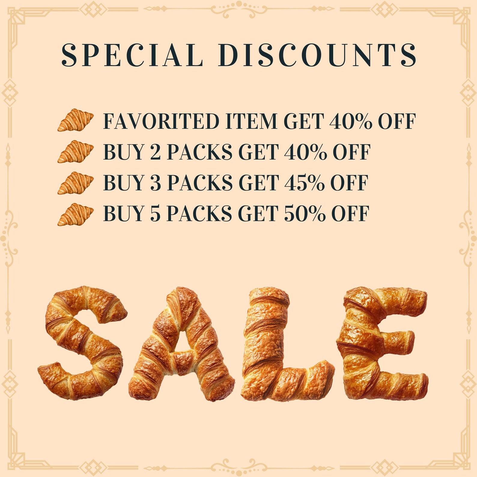 Croissant Letters PNG 36 Clipart, Croissant Alphabet, Bakery Letters ...