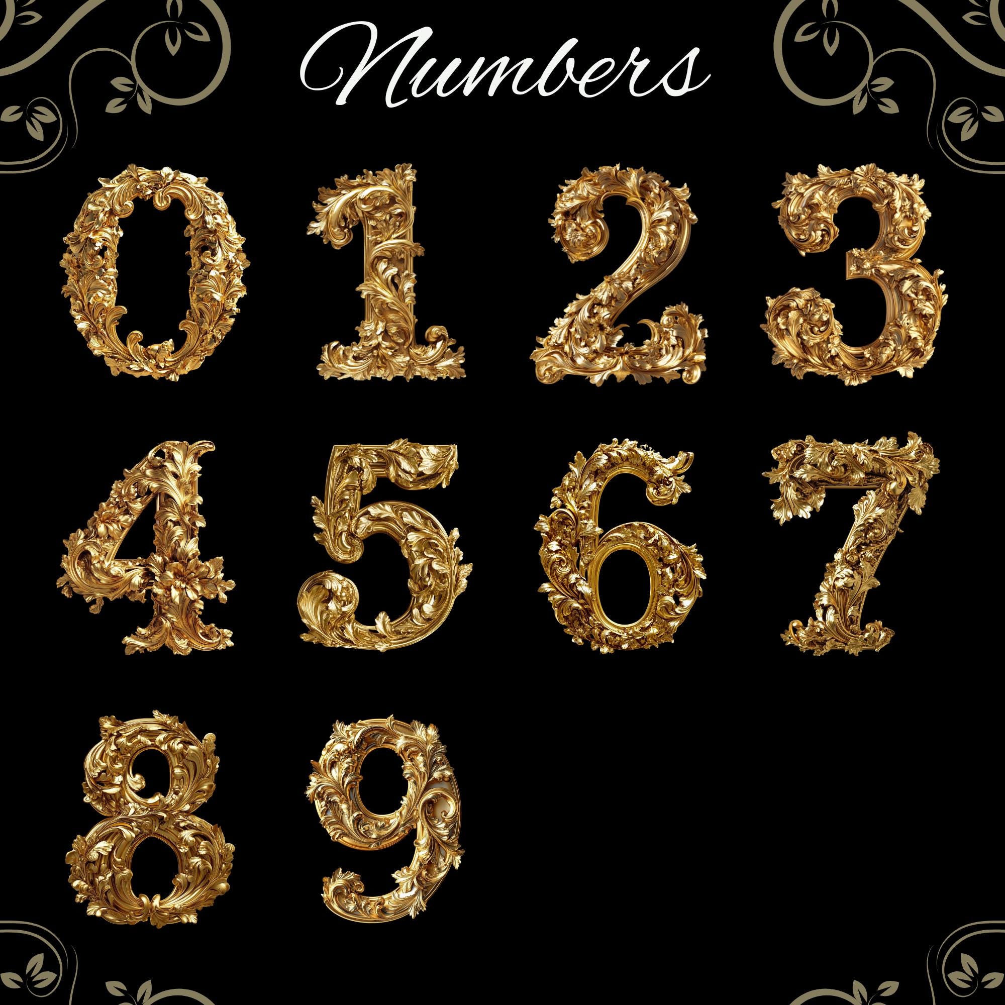 Baroque Gold Alphabet Clipart: Ornate Vintage Letters (36 PNG) - Etsy