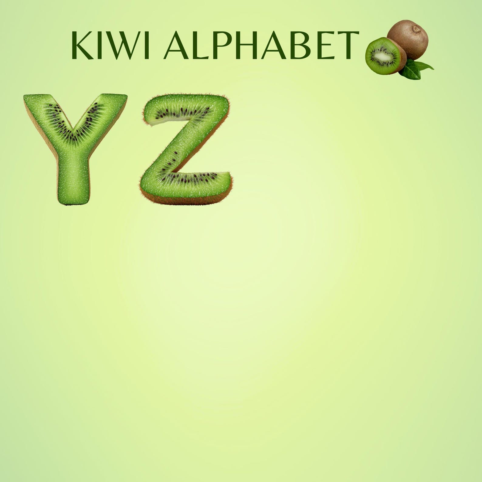 Kiwi Alphabet Clipart: Tropical Fruit Letters, 36 PNG (digital Download ...