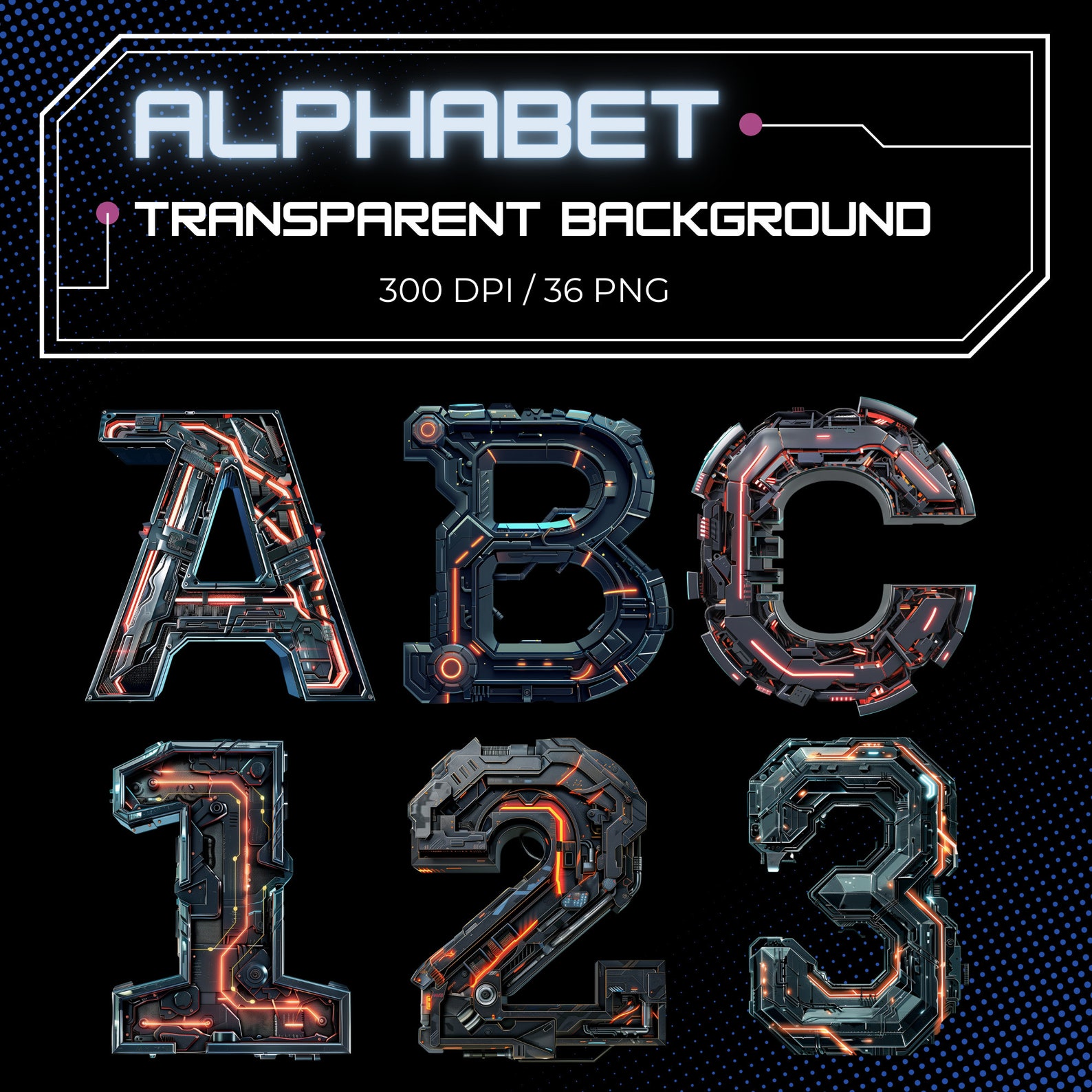 A Stunning Set of Futuristic Alphabet and Numbers in High Resolution ...