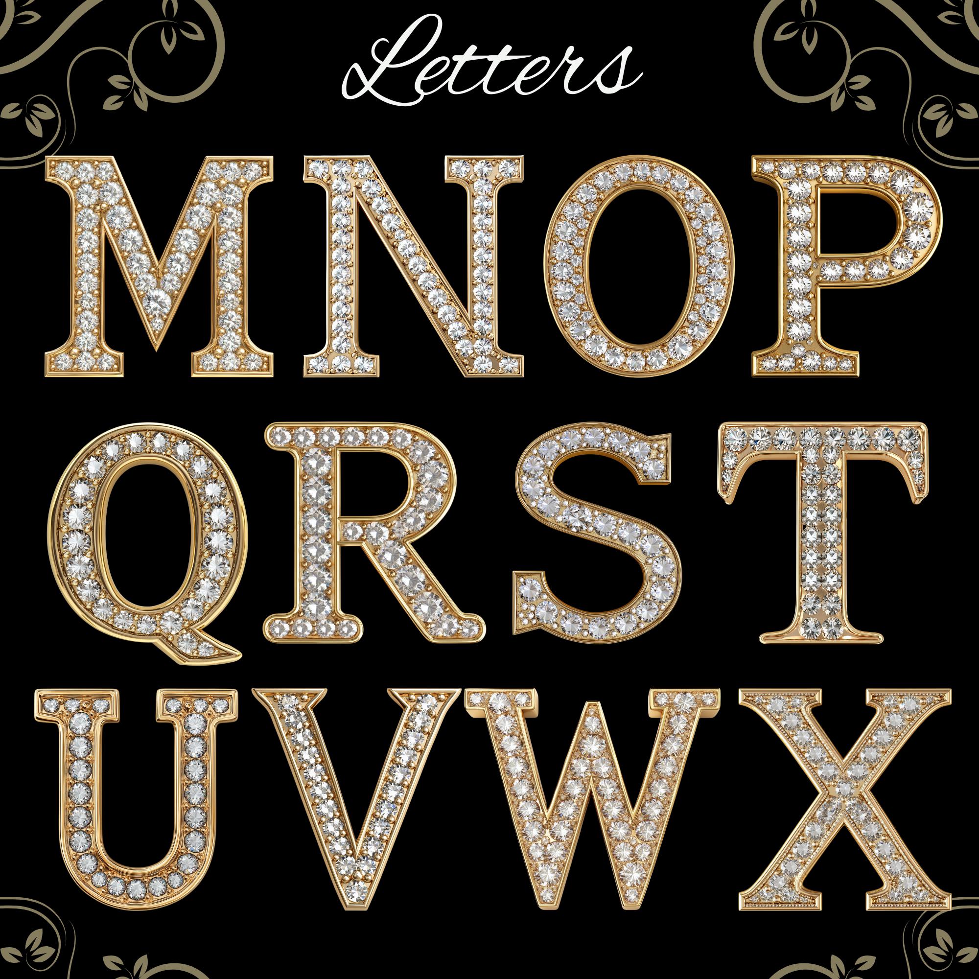Gold Diamond Letters 36 PNG Clipart, Wedding Alphabet, Luxury Font, Golden Letter, Elegant ...