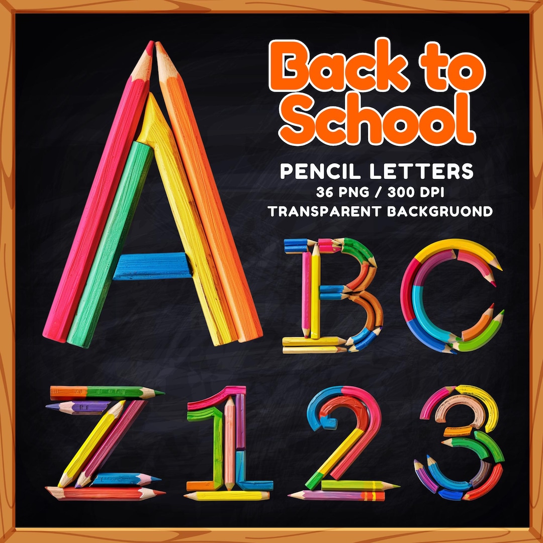Color Pencil Letters, Bundle Alphabet Png, Pencil Alphabet, Pencil ...