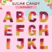 Sugar Candy Alphabet PNG: Gummy Letters and Numbers Clipart (digital ...