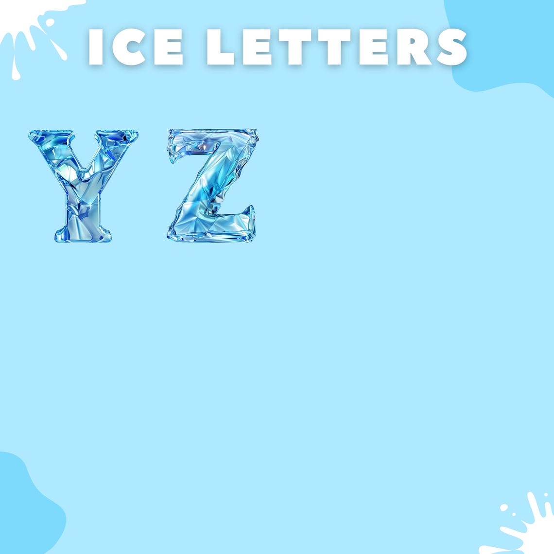 Ice Letters PNG Alphabet Numbers Clipart | 36 Transparent Background ...