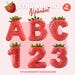 Strawberry Alphabet Clipart, Fruit Letters PNG Digital Download - Etsy