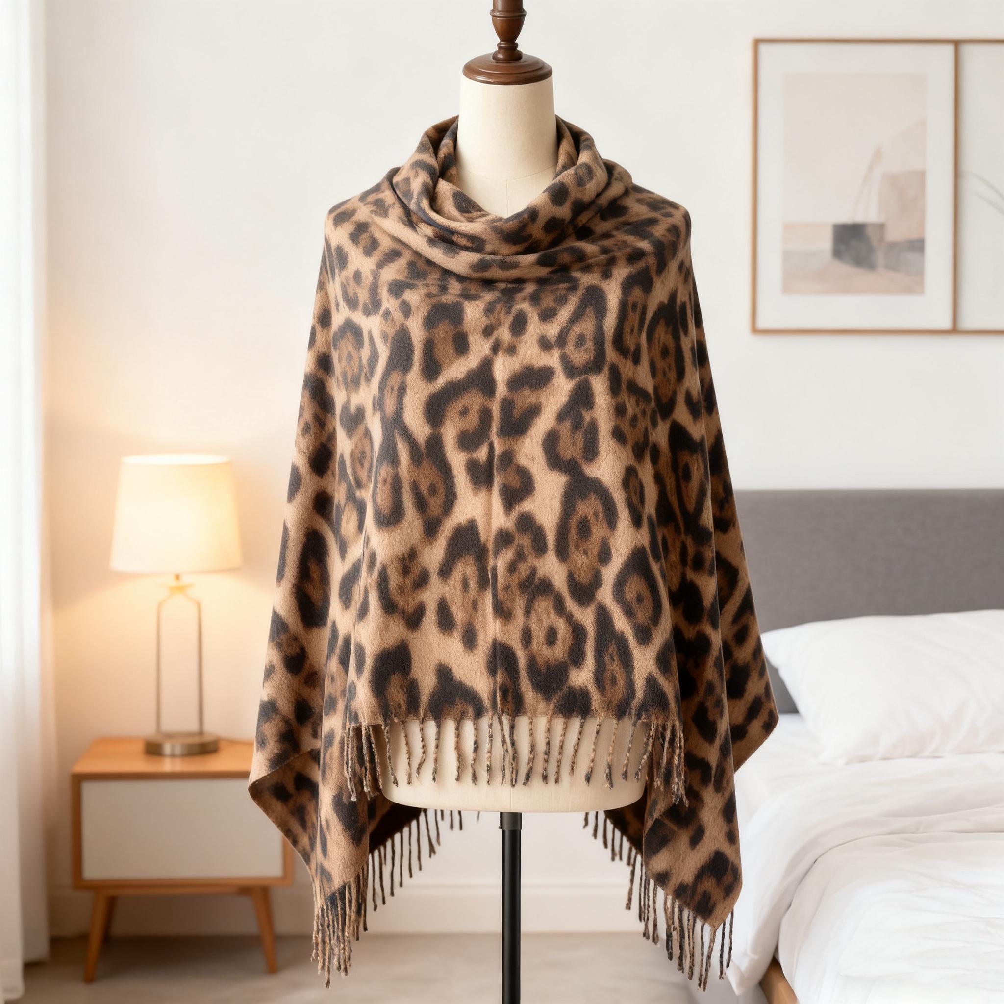 Oversized Warm Cashmere Leopard Print Winter Scarf/headscarf/shawl ...