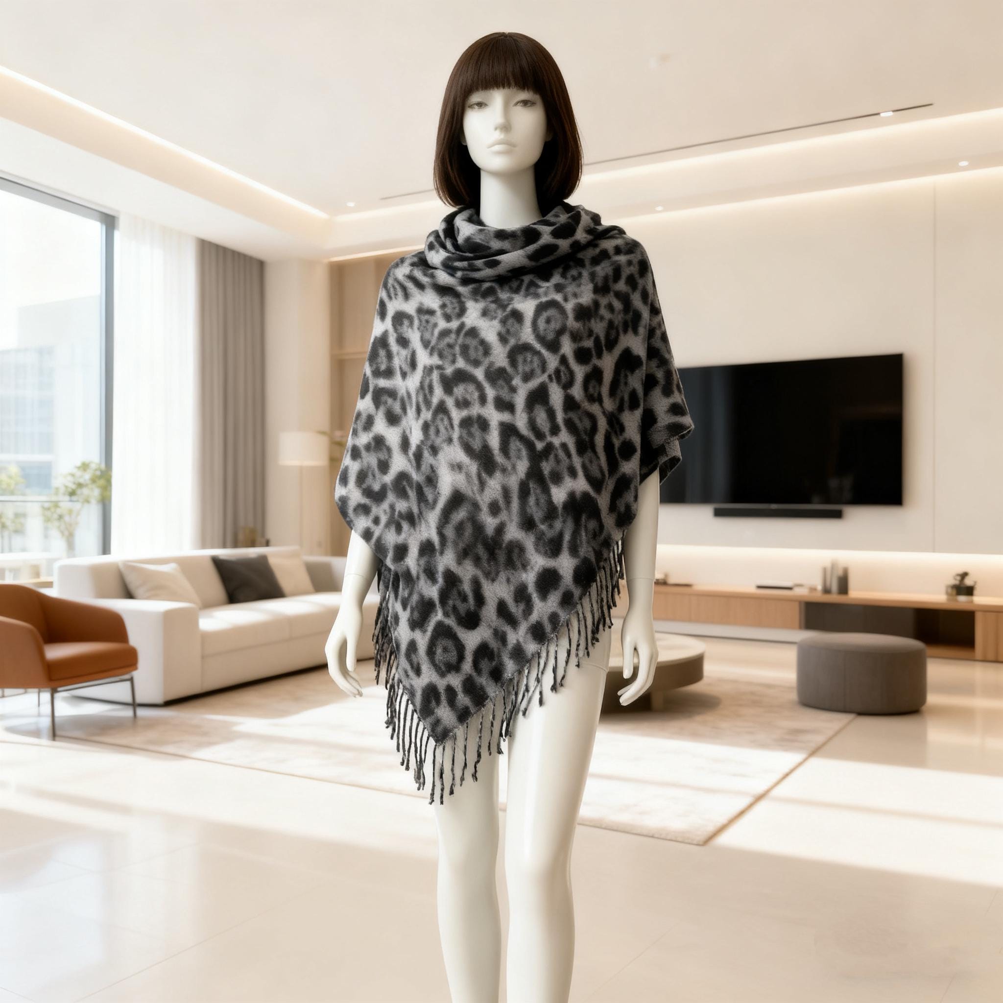 Oversized Warm Cashmere Leopard Print Winter Scarf/headscarf/shawl ...