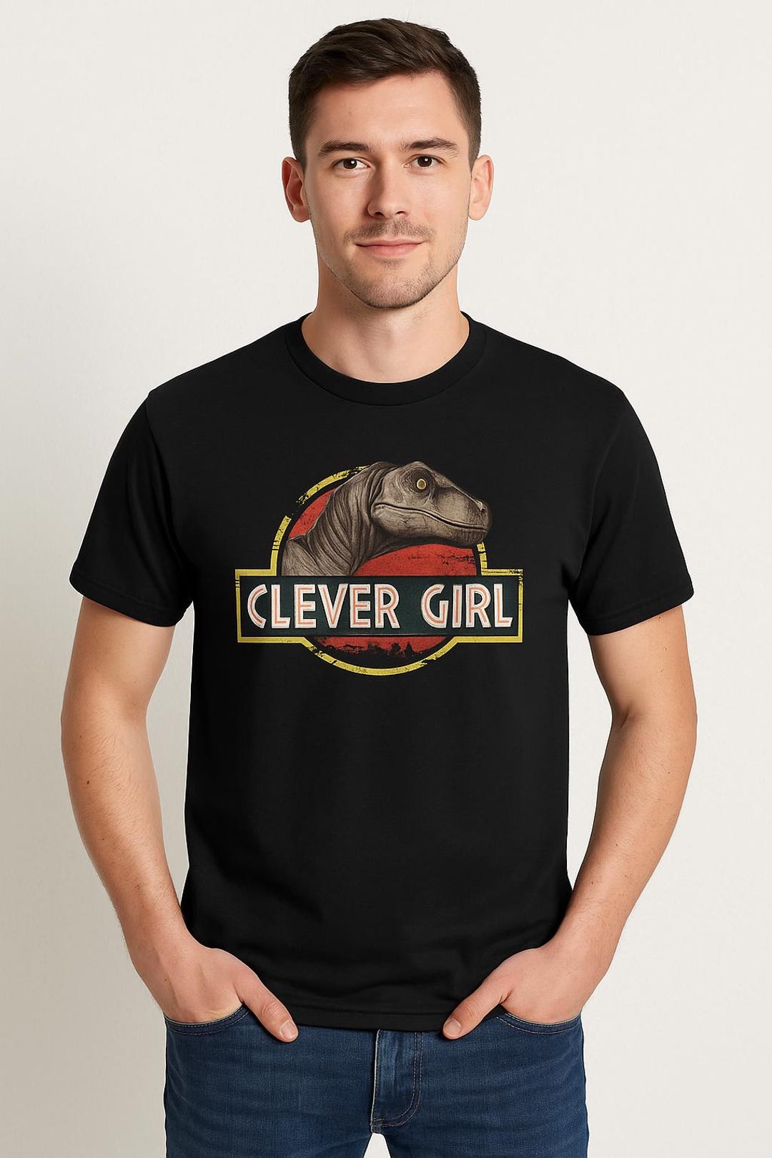 Clever Girl Jurassic Park T-shirt – Vintage Dinosaur Movie Tee – Raptor ...