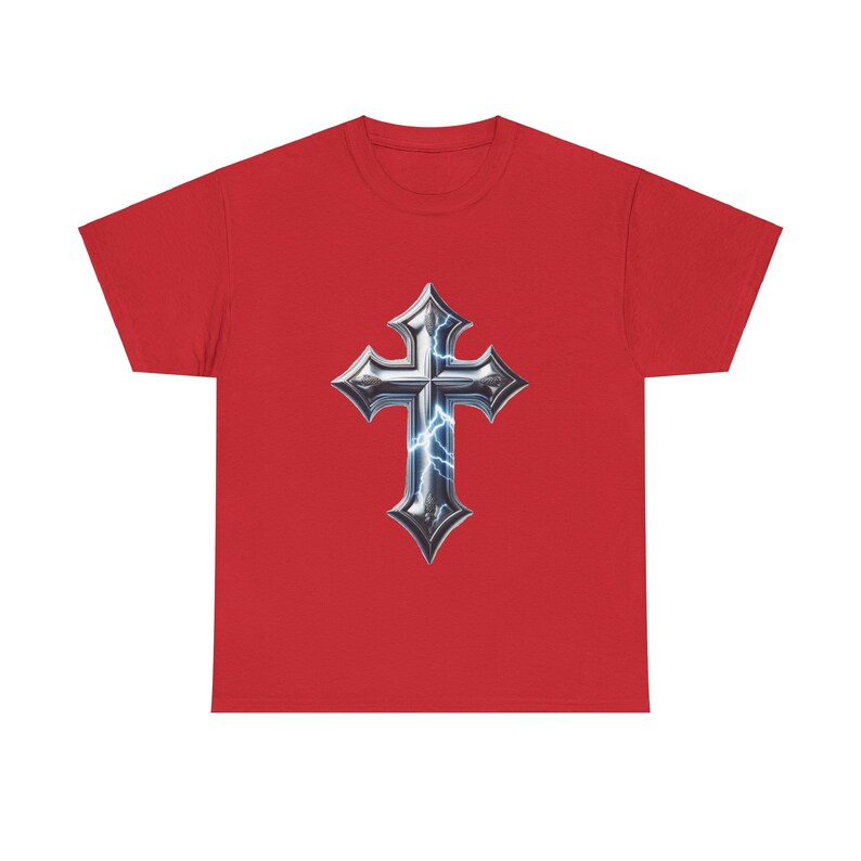 Lightning Silver Holy Cross Unisex Cotton Tee - Etsy