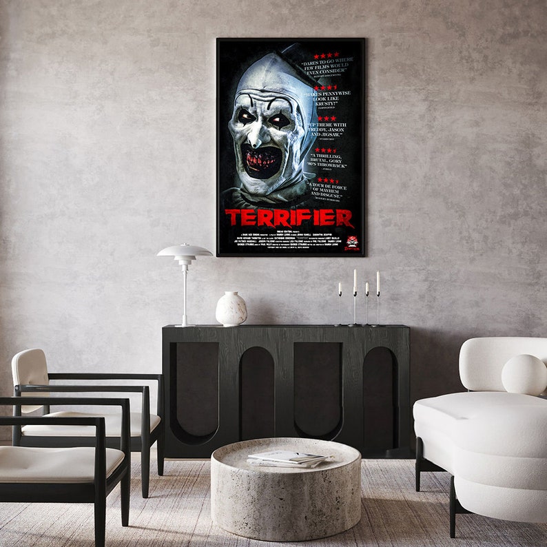 Terrifier Horror Movie Poster, Classic Vintage Poster, Art Print, Home ...