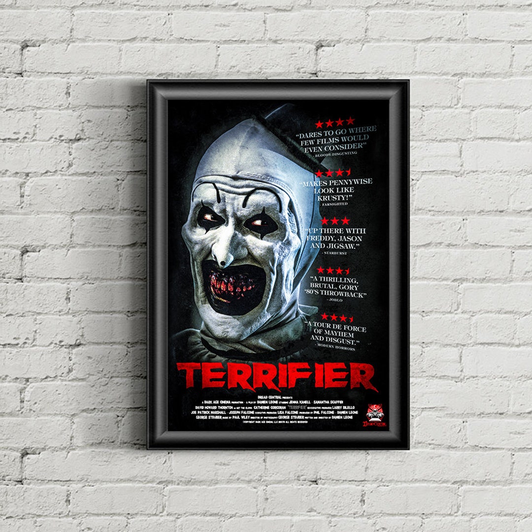 Terrifier Horror Movie Poster, Classic Vintage Poster, Art Print, Home ...