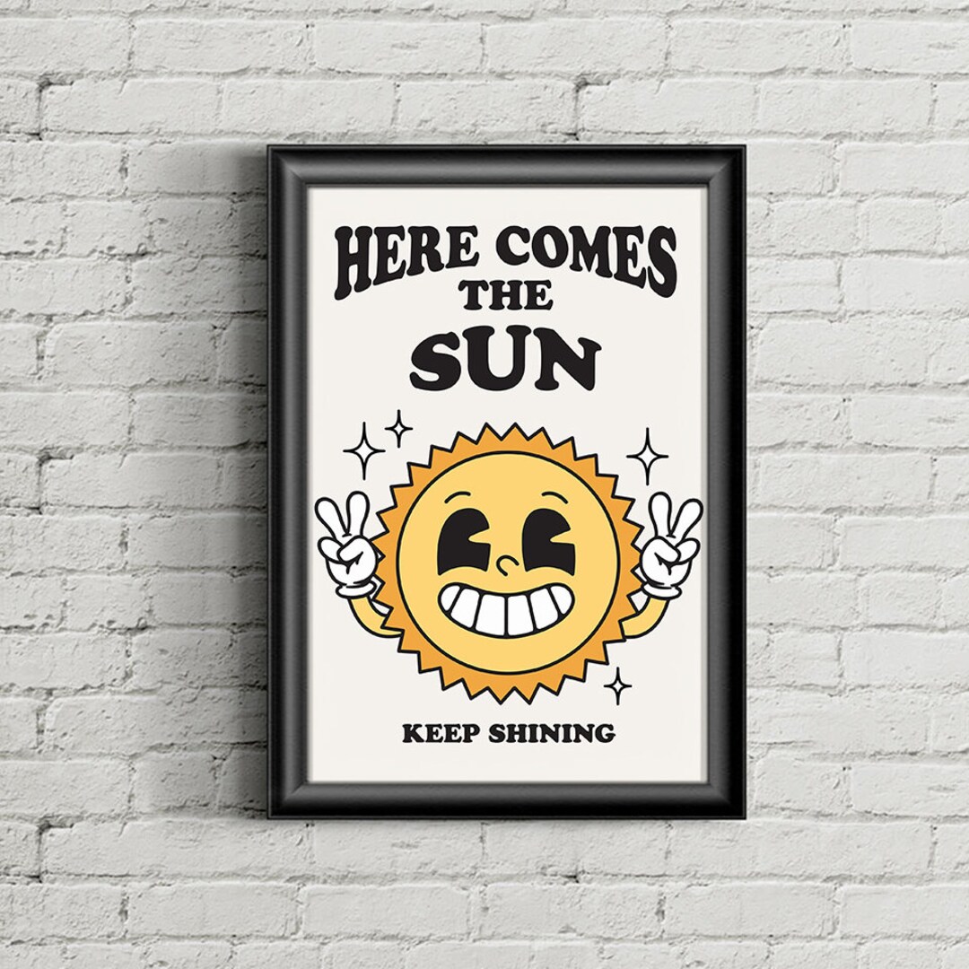 Retro Sun Poster, Classic Vintage Poster, Art Print, Home Decor, Wall ...