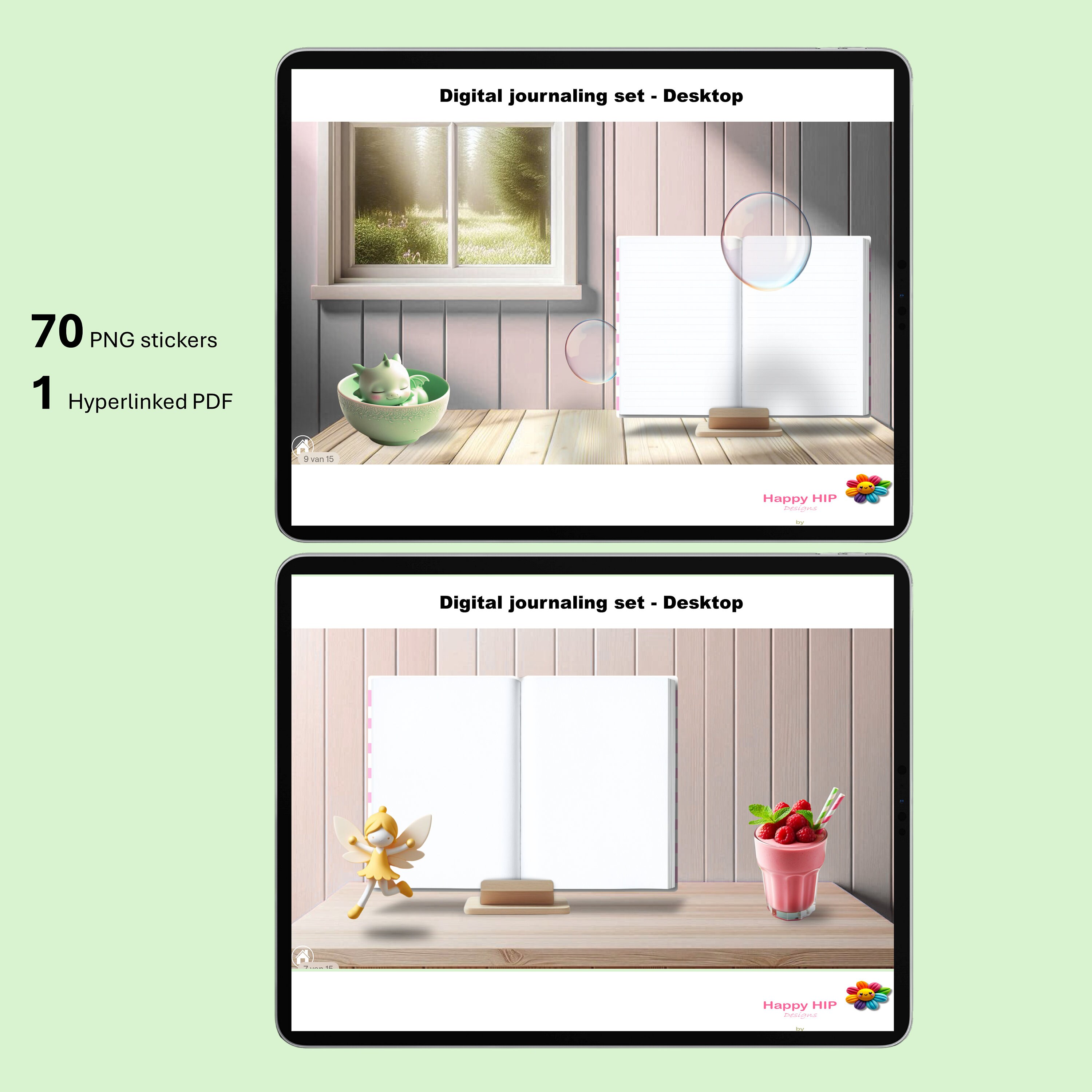 Original Digital Journal With Realistic Digital Stickers - Created With ...