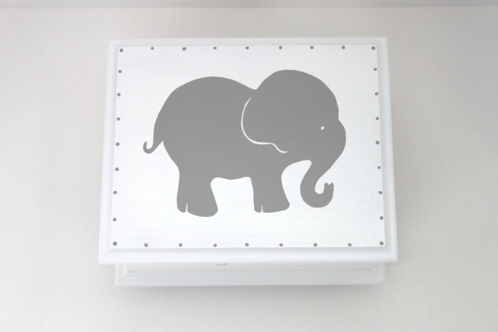 Baby Keepsake Box Gray Elephant Baby Memory Box Personalized - Etsy