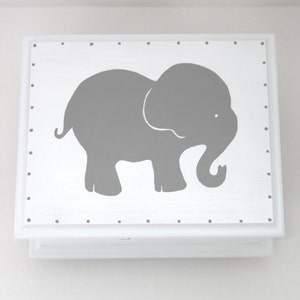 Baby Keepsake Box Gray Elephant Baby Memory Box Personalized - Etsy