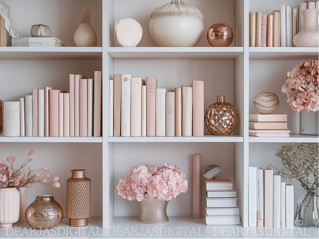 Pink Bookshelves Virtual Background | Zoom, Teams & Google Meet ...