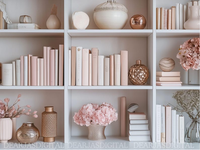 Pink Bookshelves Virtual Background | Zoom, Teams & Google Meet ...