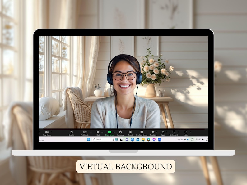 Minimalist Spring Virtual Background | Aesthetic Zoom Background ...