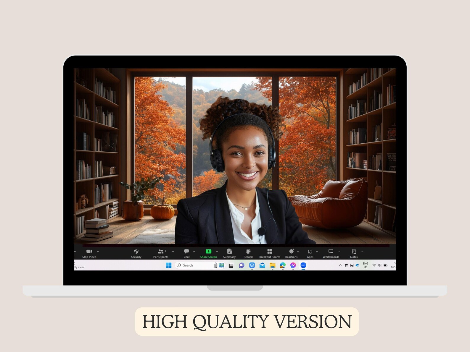 Fall Trees Window Zoom Background | Autumn Scenic Backdrop (digital ...