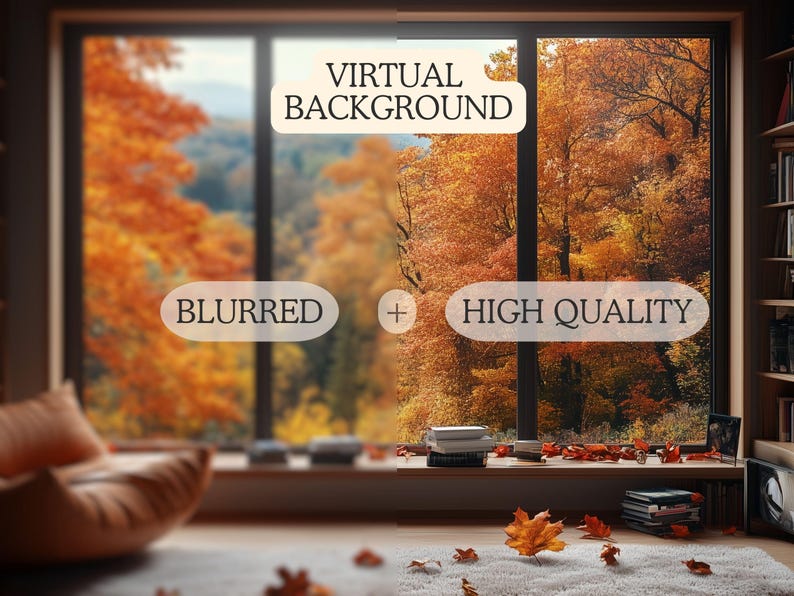 Zoom Backgrounds for Online Meetings | Virtual Office Autumn Trees ...