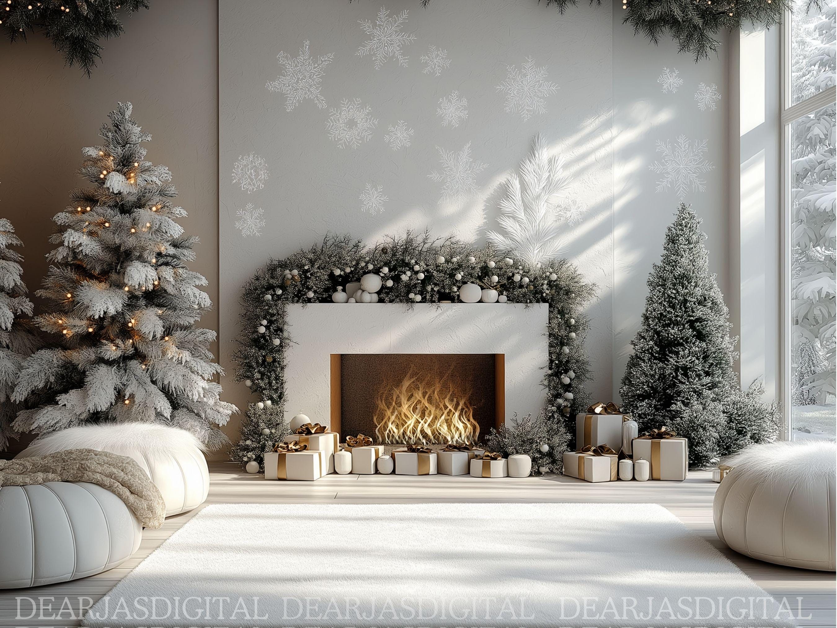 Christmas Zoom Backgrounds | Holiday Season Backdrop | Realistic Home ...
