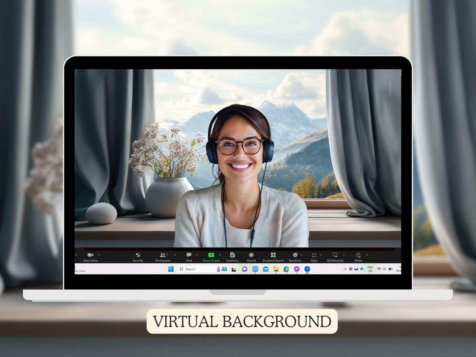 Stunning Mountain View Zoom Background for Virtual Meetings | Instant ...