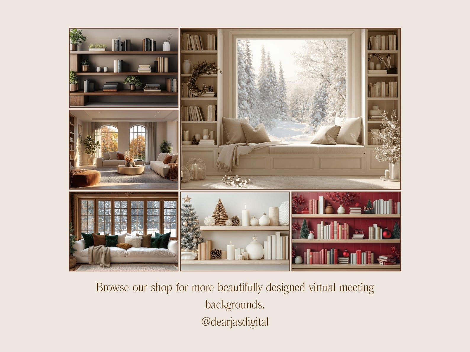 Holiday Virtual Backgrounds Festive Christmas & Winter Scenes for Zoom ...