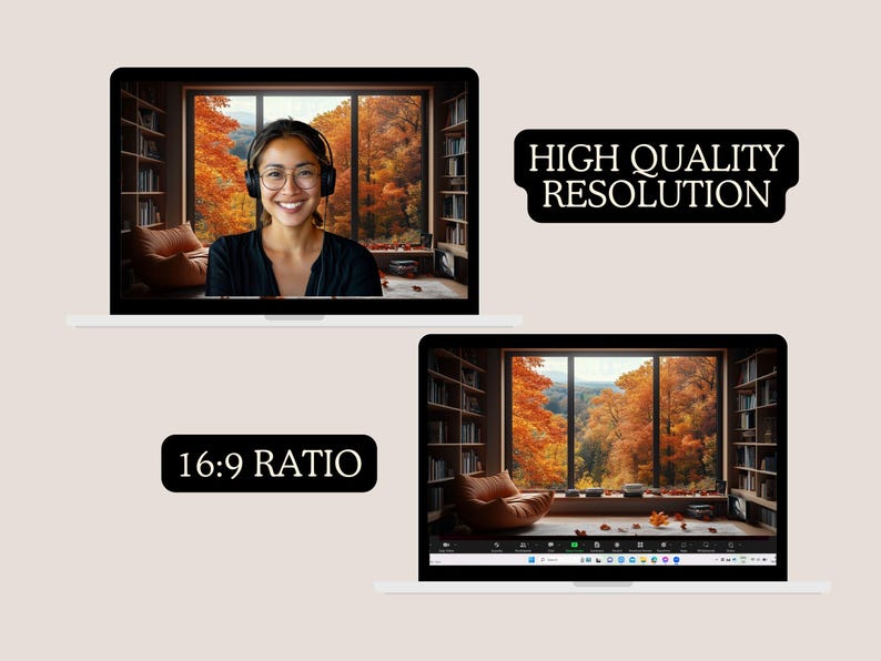 Zoom Backgrounds for Online Meetings | Virtual Office Autumn Trees ...