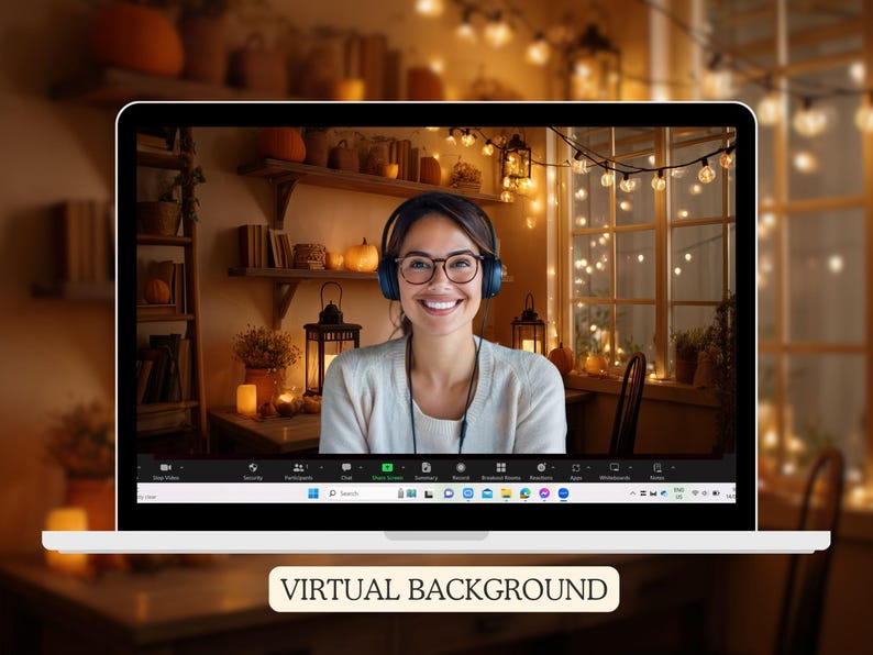 Halloween Virtual Background - Teams Background - Autumn Zoom Backdrop ...