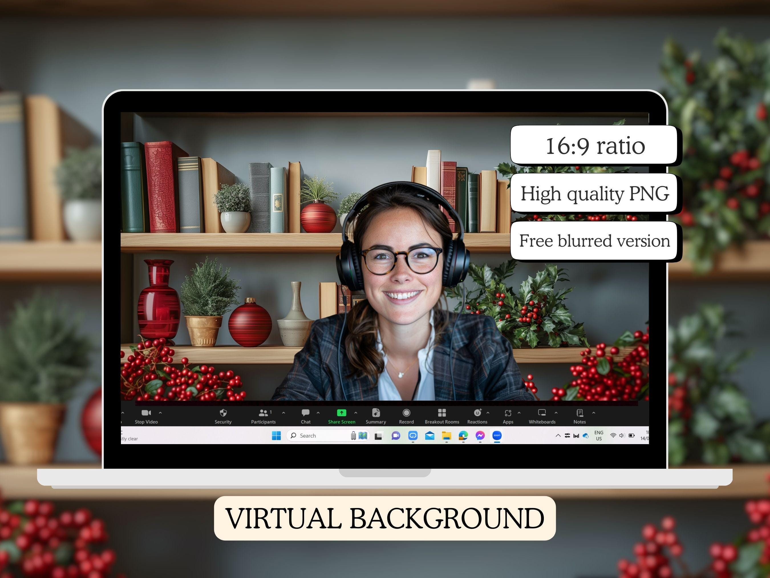 Christmas Zoom Backgrounds | Holiday Season Backdrop | Realistic Home ...