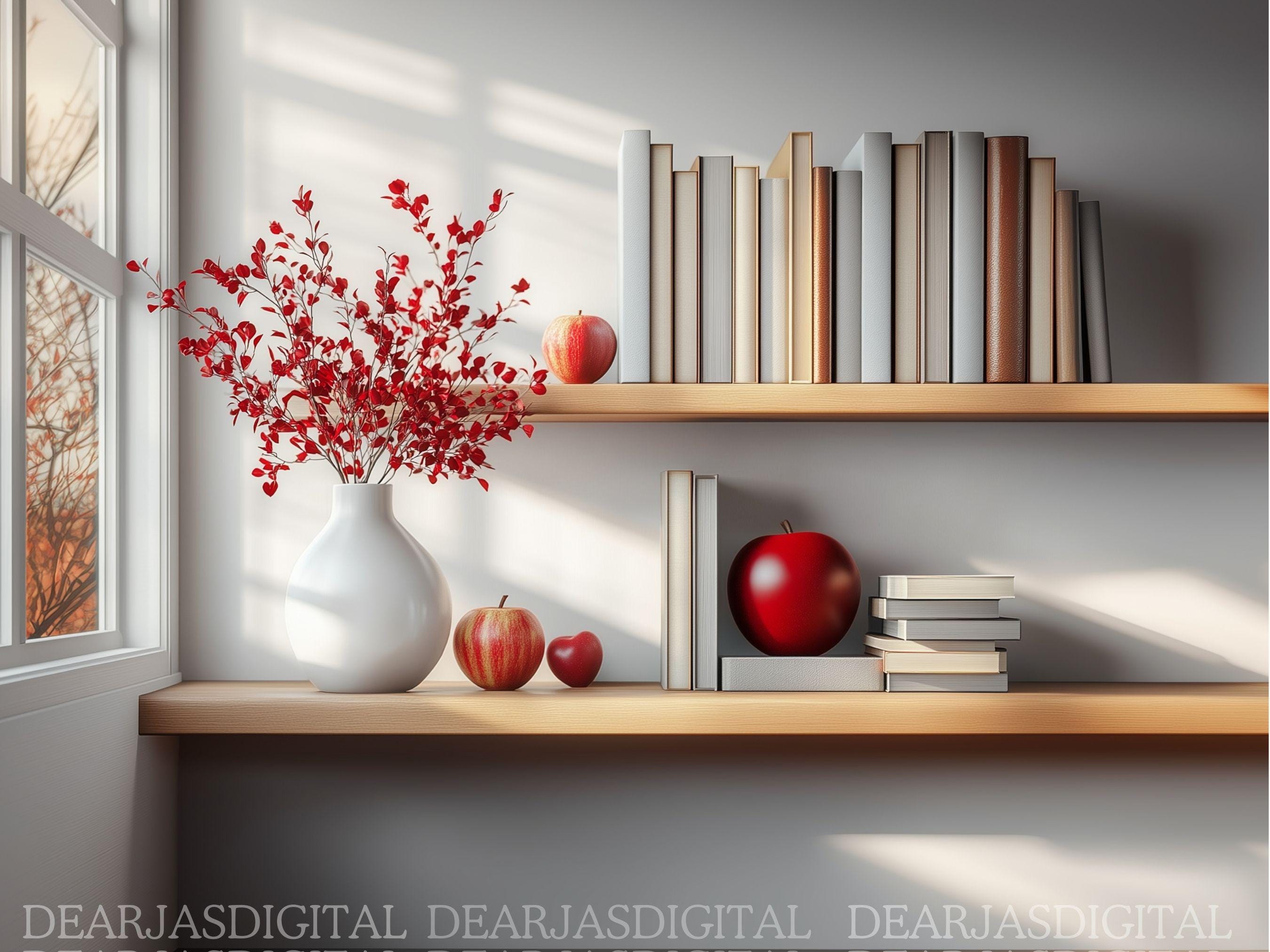 Zoom Background Modern Office, Elegant Bookshelf Backdrop for Digital ...