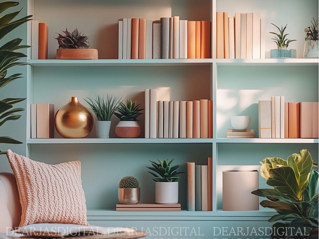 Bookshelf Zoom Background | Professional Home Office Backdrop (digital ...
