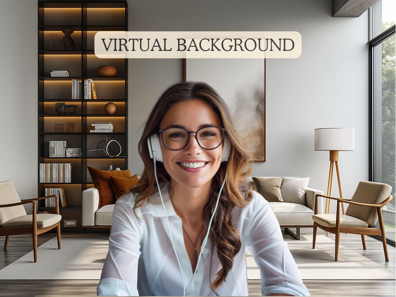 Home Office Background for Headshots, Virtual Backdrop Desk, Zoom ...