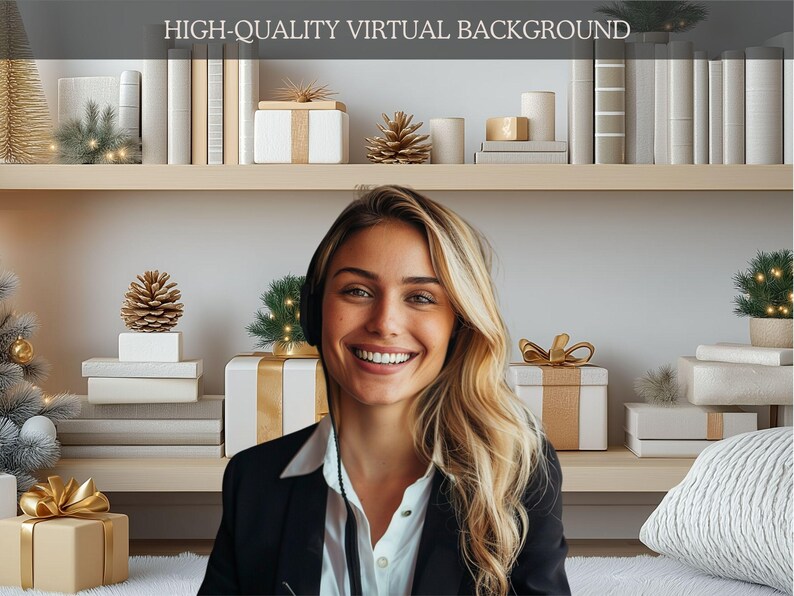 Christmas Zoom Backgrounds Holiday Season Backdrop Realistic Home Teams ...