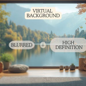 Autumn Lake View Virtual Background, Scenic Zoom Backdrop (digital ...