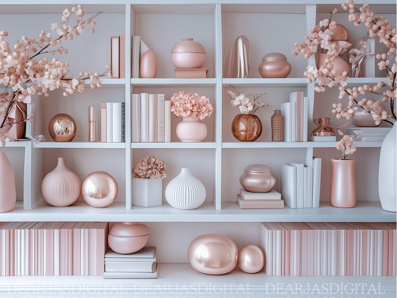 Pink Bookshelves Virtual Background | Zoom, Teams & Google Meet ...