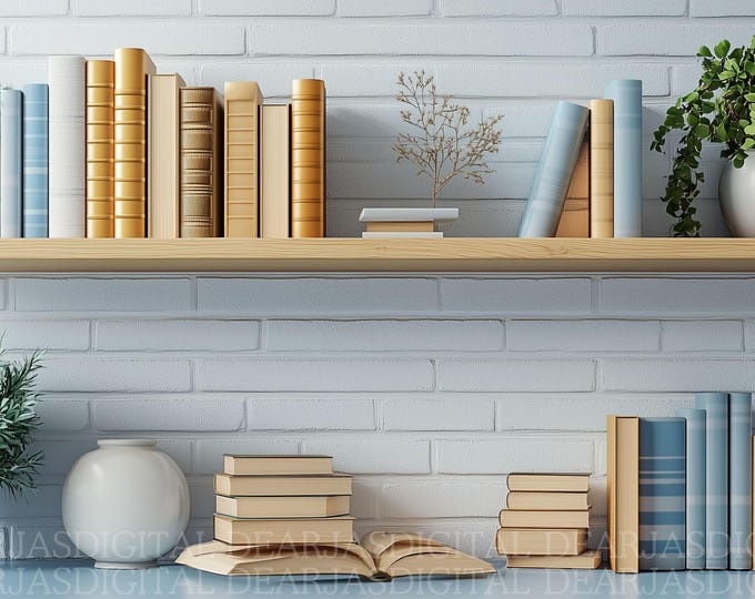 Zoom Background Bookshelf Home Office, Virtual Background for Zoom ...