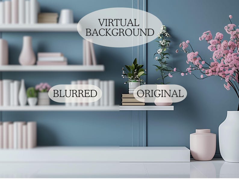 Background, Zoom Background Modern Home Office, Bookshelf Background ...