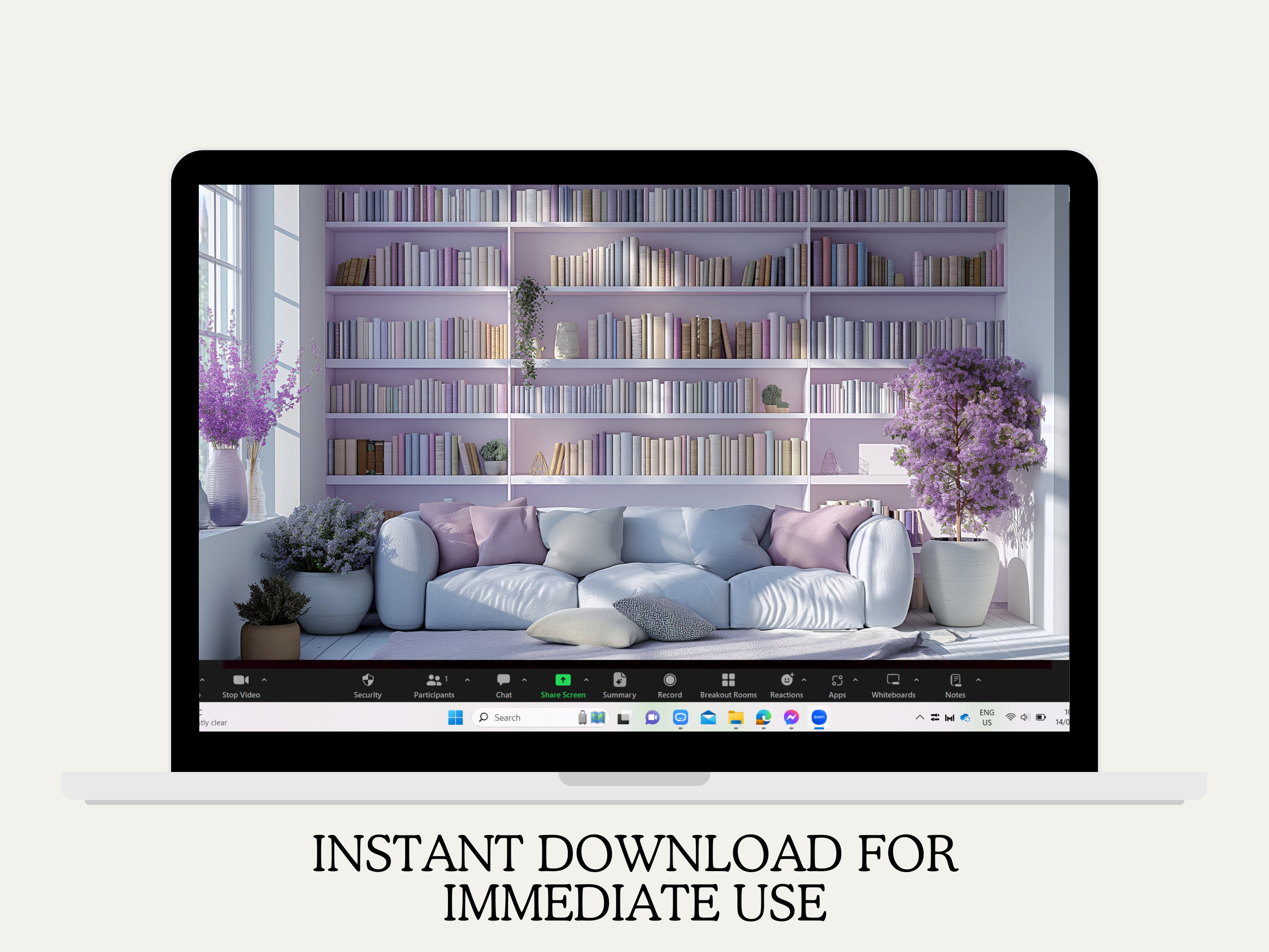 Zoom Background Modern Home Office Virtual Office Stylish Zoom ...