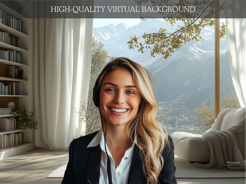 Zoom Background Mountain | Nature Digital Backdrop for Video Conference ...