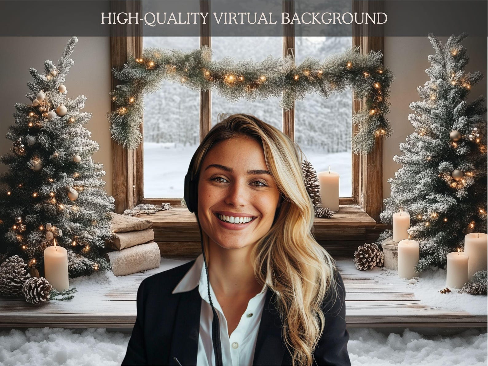 Christmas Zoom Backgrounds | Holiday Season Backdrop | Realistic Home ...