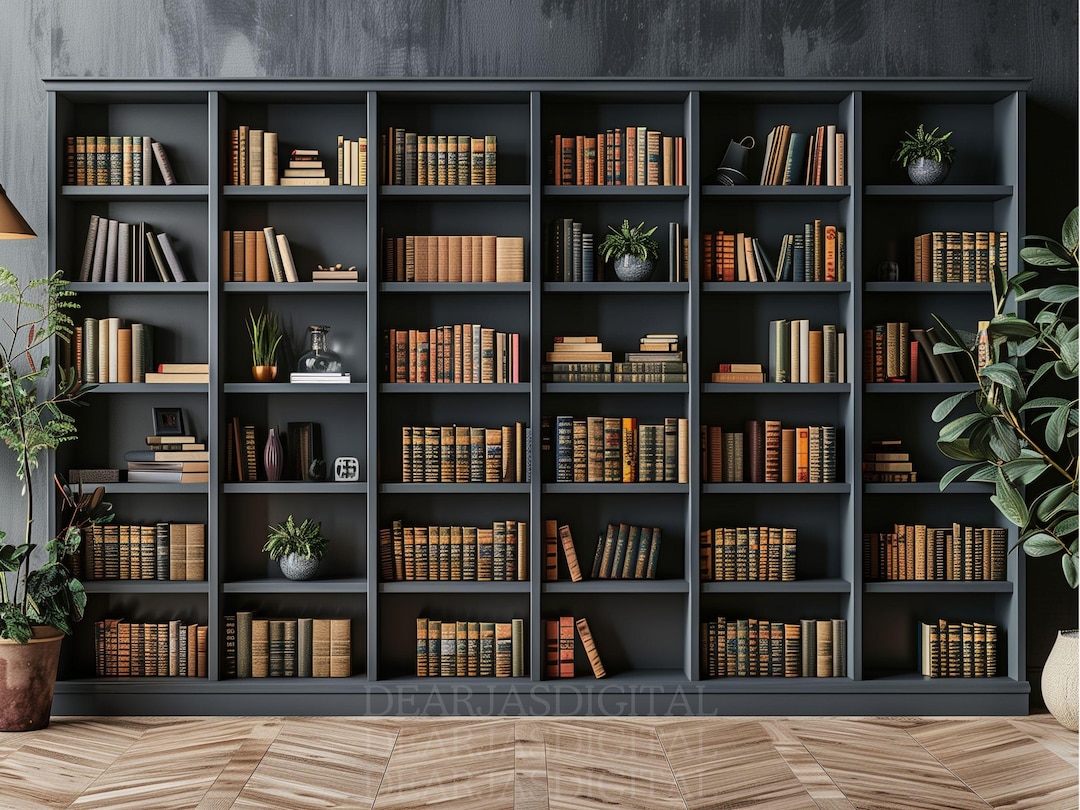 Virtual Background Cozy Bookshelves for Zoom Calls | Bookshelf Backdrop | Teams Background ...