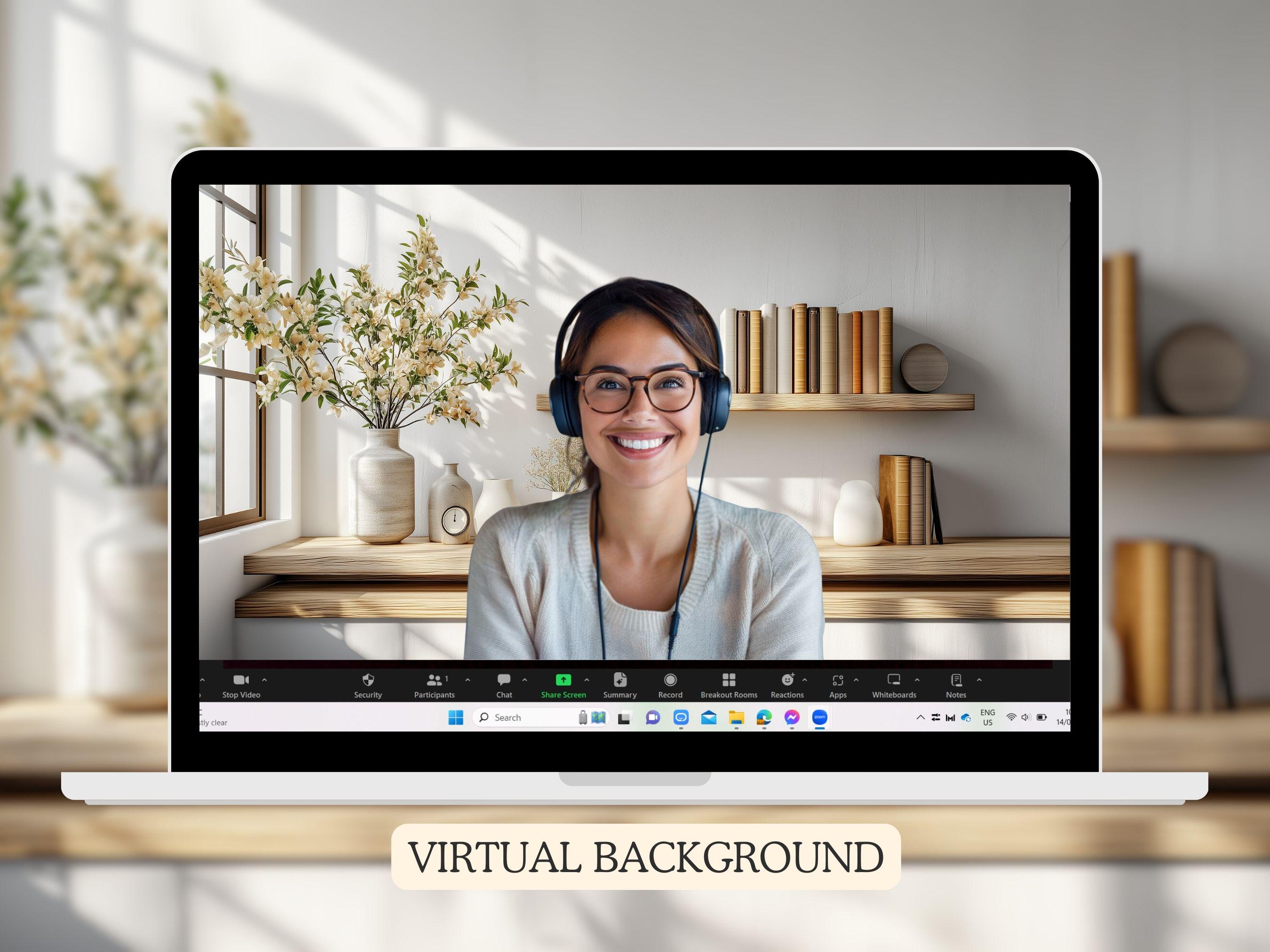 Zoom Background for Interview, Digital Backdrop Professional, Modern ...