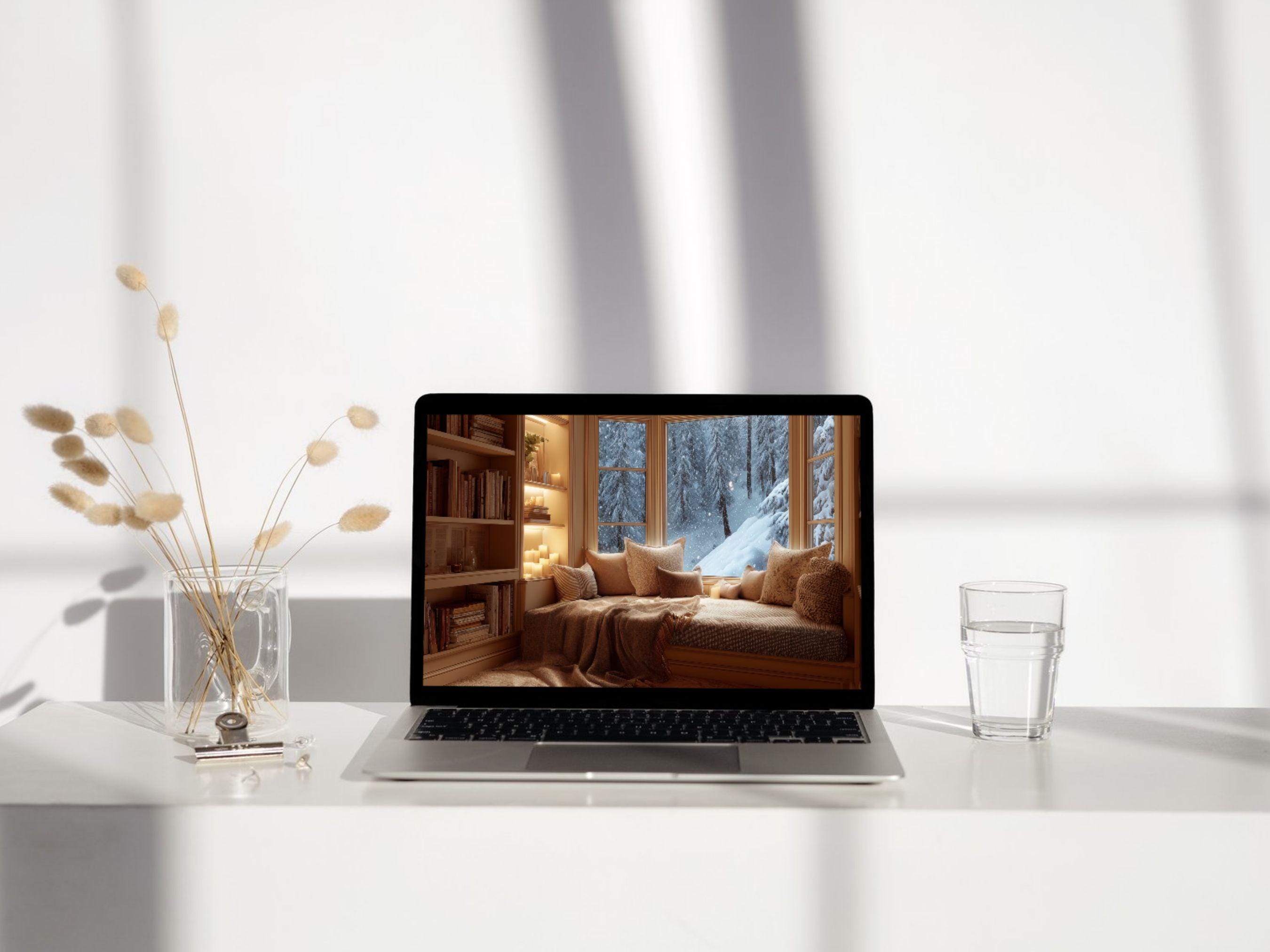 Winter Zoom Background Holiday Season Realistic Backdrop Remote Work ...