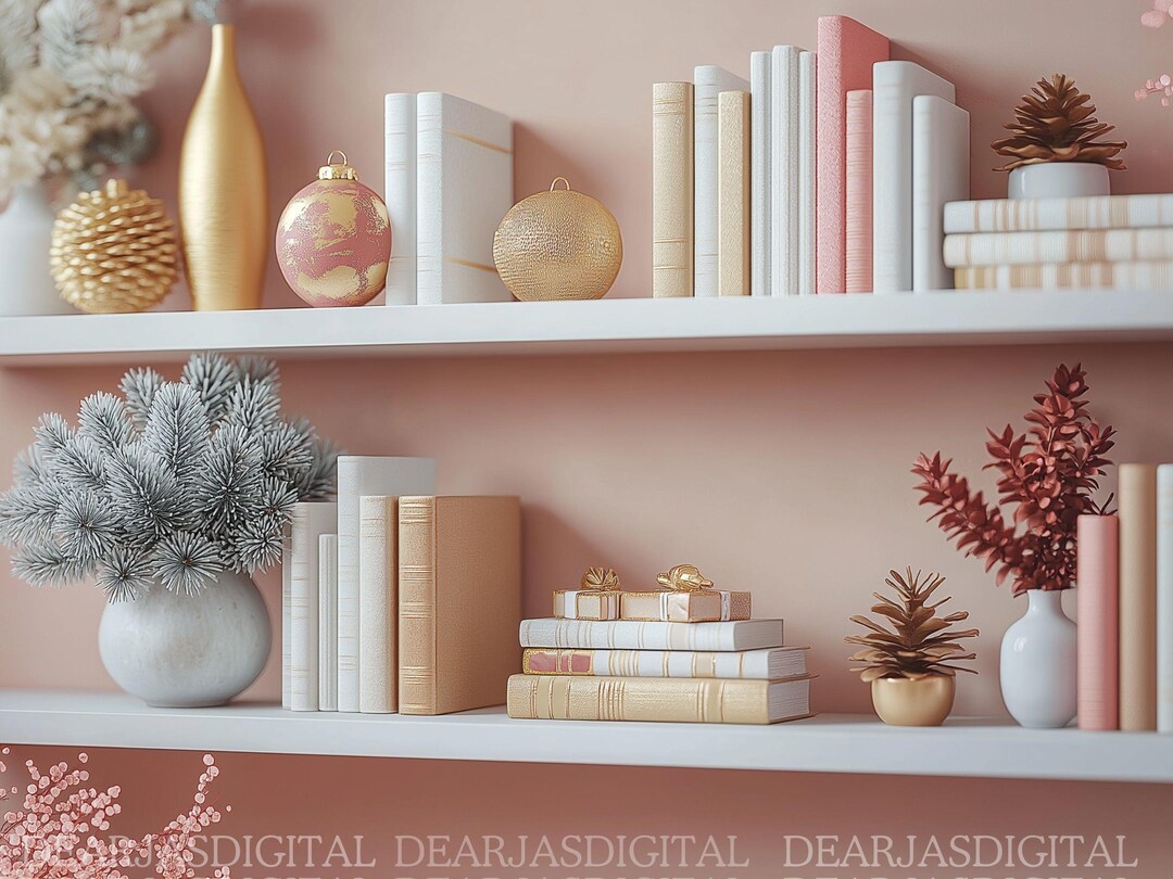 Winter Bookshelf Virtual Background Zoom Meetings, Christmas Themed ...