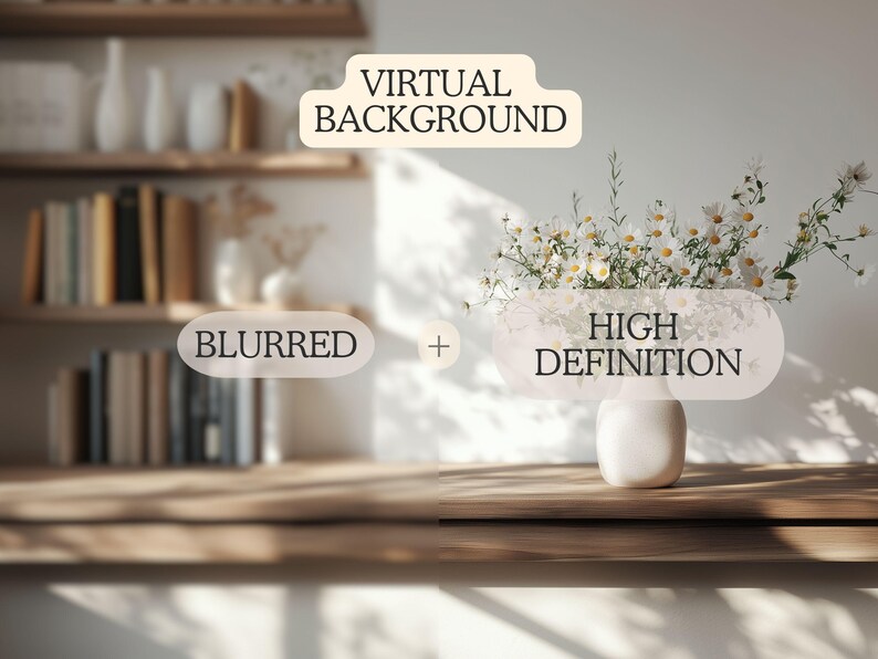 Spring Farmhouse Zoom Background for Virtual Meetings Boho Rustic Home ...